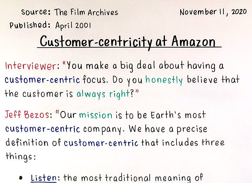 November 11: Customer-centricity at Amazon