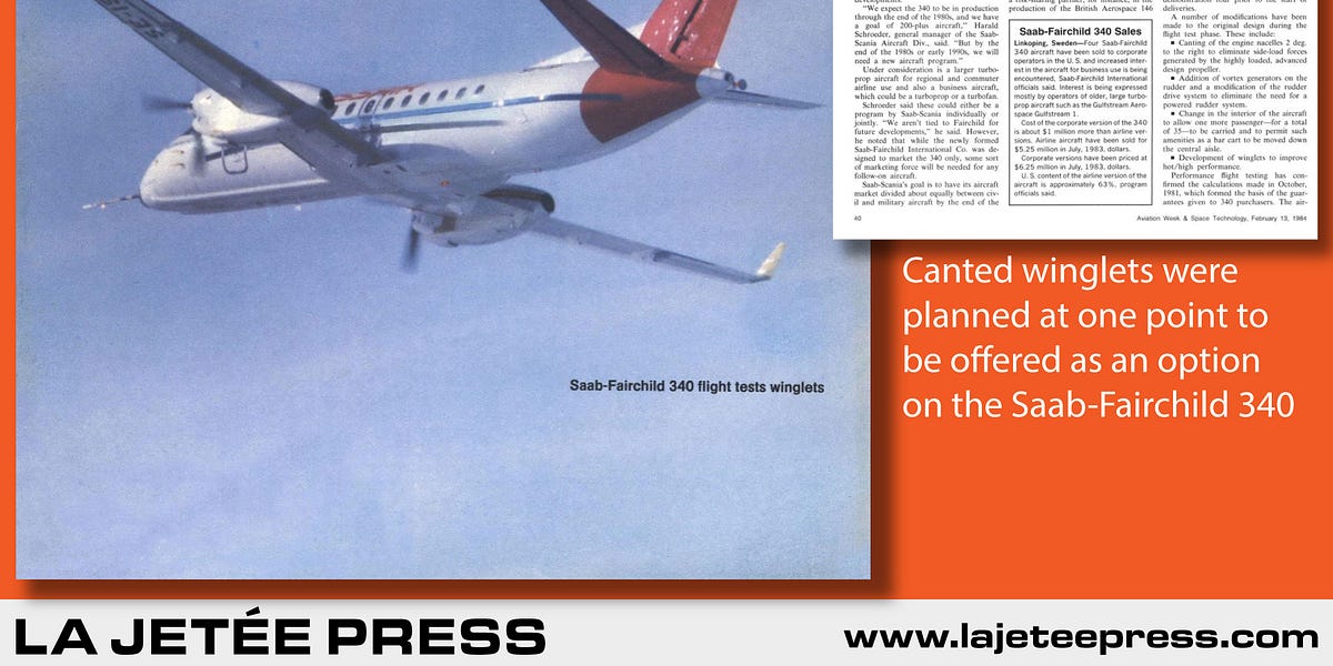 1984: Canted Winglets Flight-Tested on the Saab-Fairchild SF340