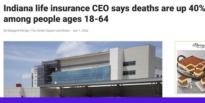 Insurance CEO Says Deaths Way Up, Not from Covid