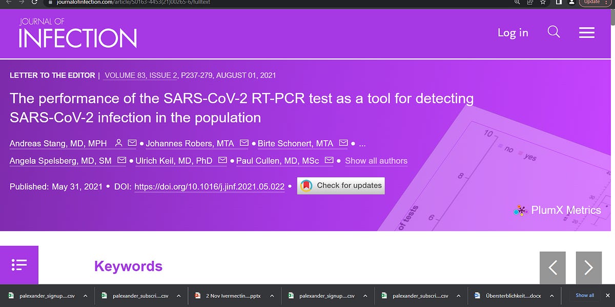 Stang: remember studies on RT-PCR test & false positives linked to high ...