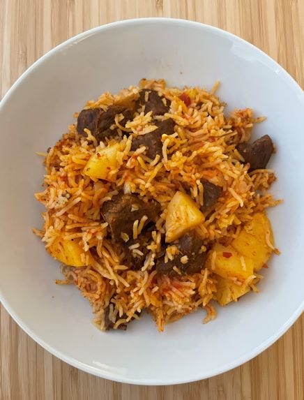 Karmir Pilaf - "Red rice" with beef and tomatoes