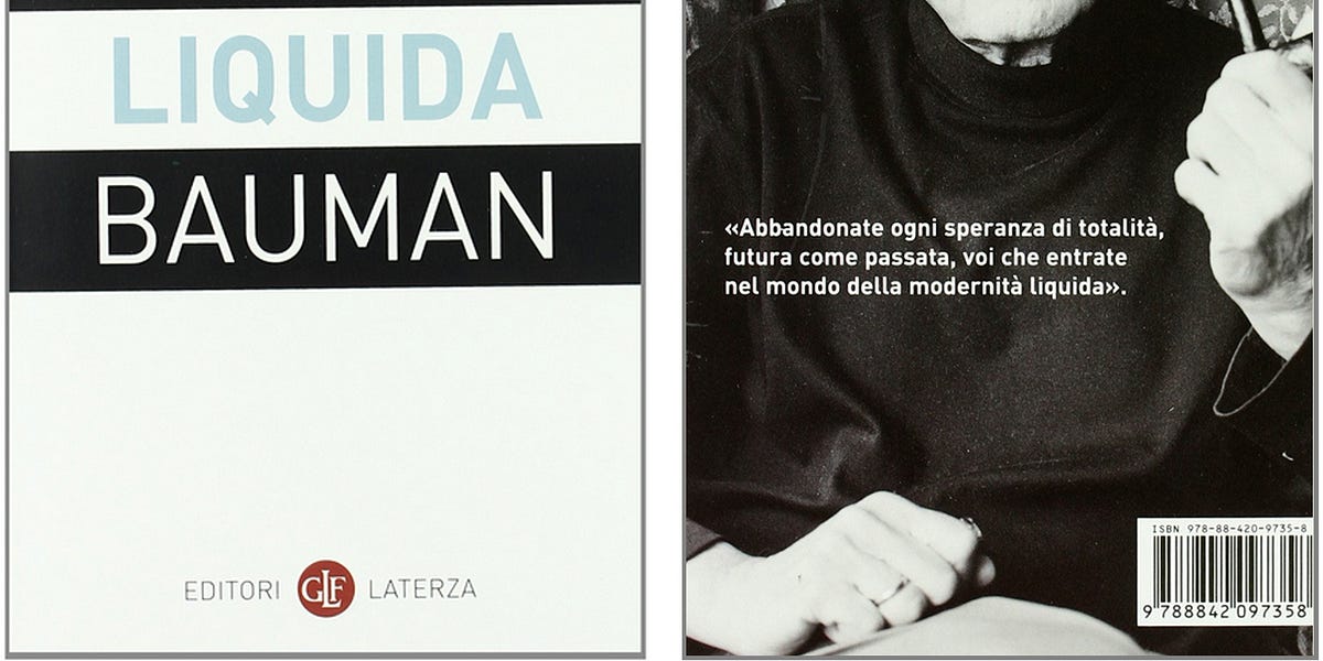1. Zygmunt Bauman, La società liquida - by Mario Mancini