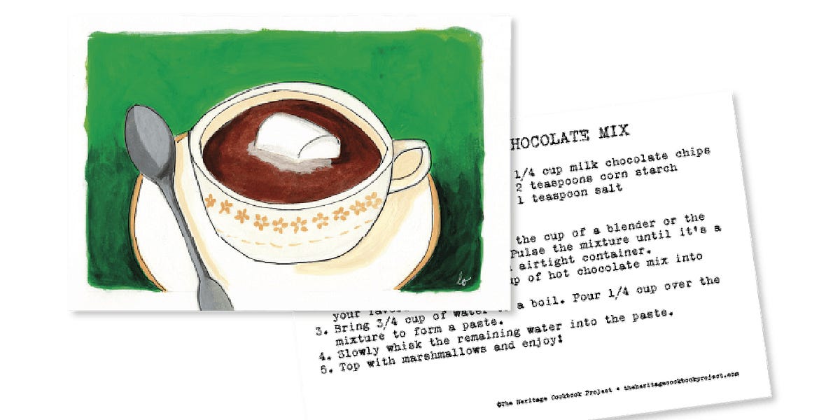 Perfect Hot Chocolate Mix Recipe Card - by Leigh Olson