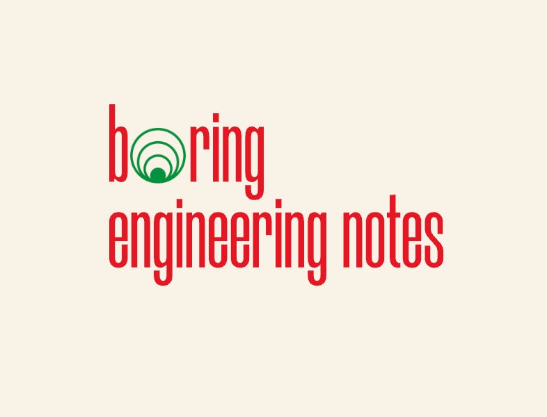 New Year's Resolution: Boring Engineering Notes