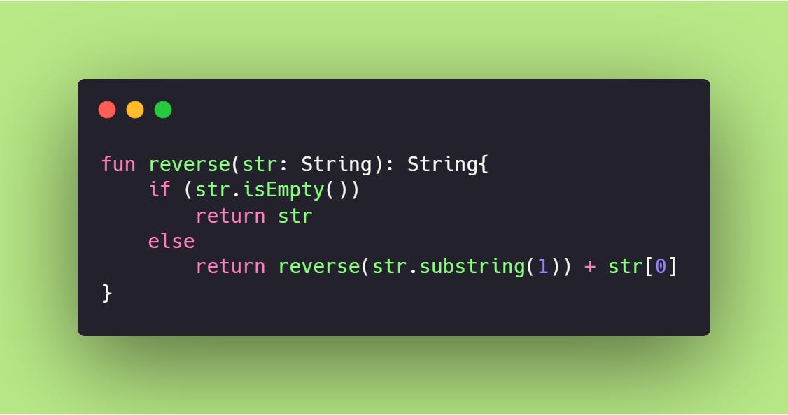 Coding Interview Question Reverse String Recursion