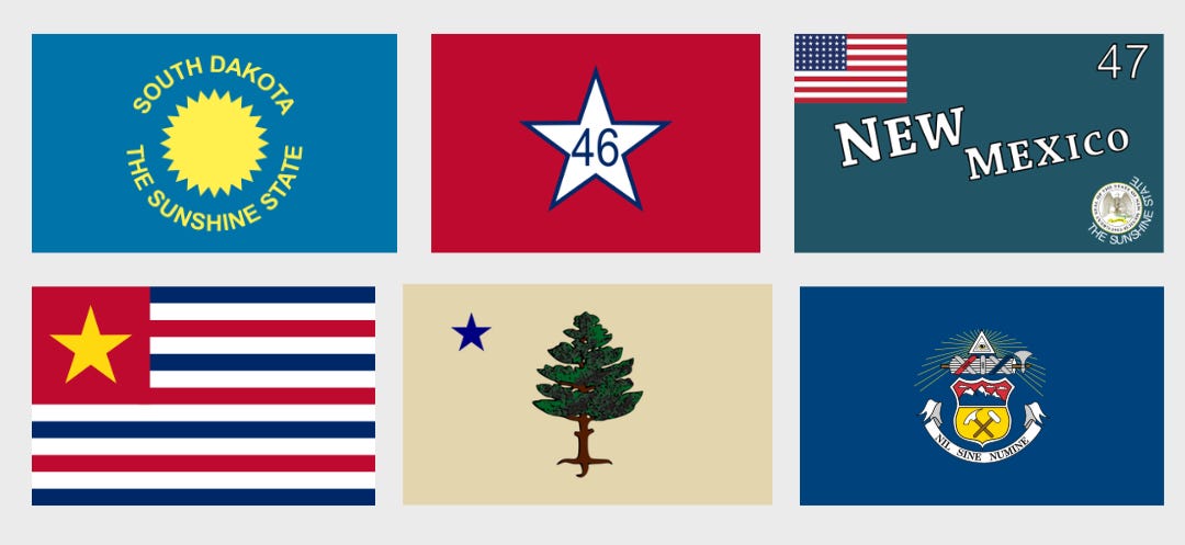 What eight state flags look like then vs. now