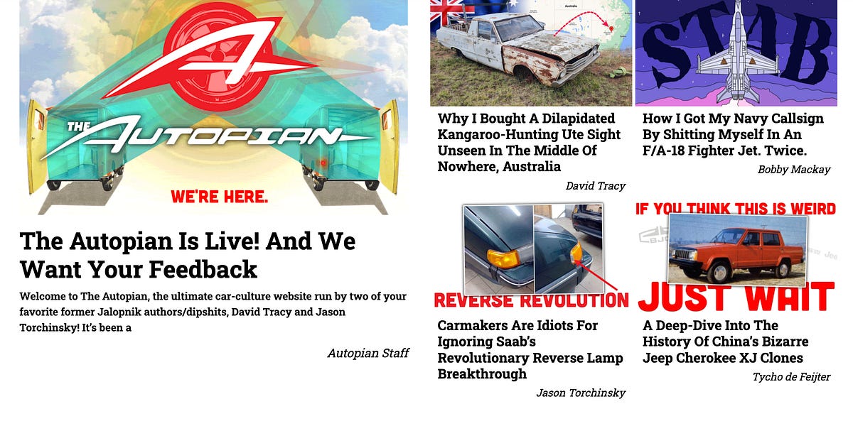 The Autopian Launches TOMORROW - by David Tracy