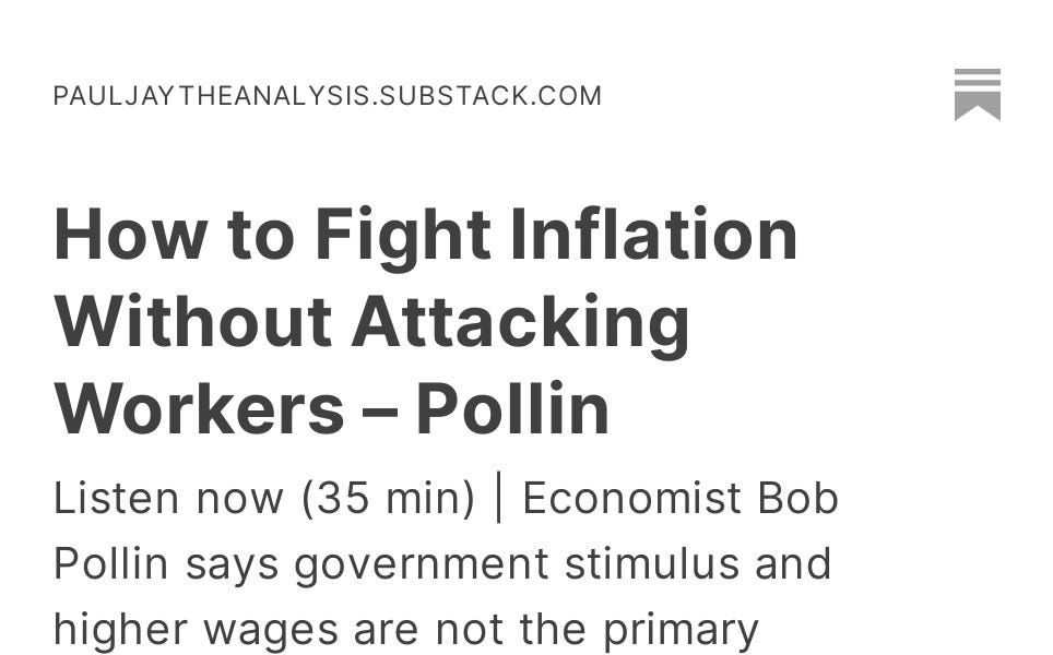 How to Fight Inflation Without Attacking Workers – Pollin
