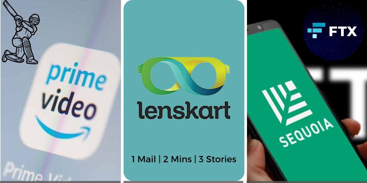 Prime Video to start ads for IND v NZ🏏; Lenskart revenue jumps 66%👓 ...