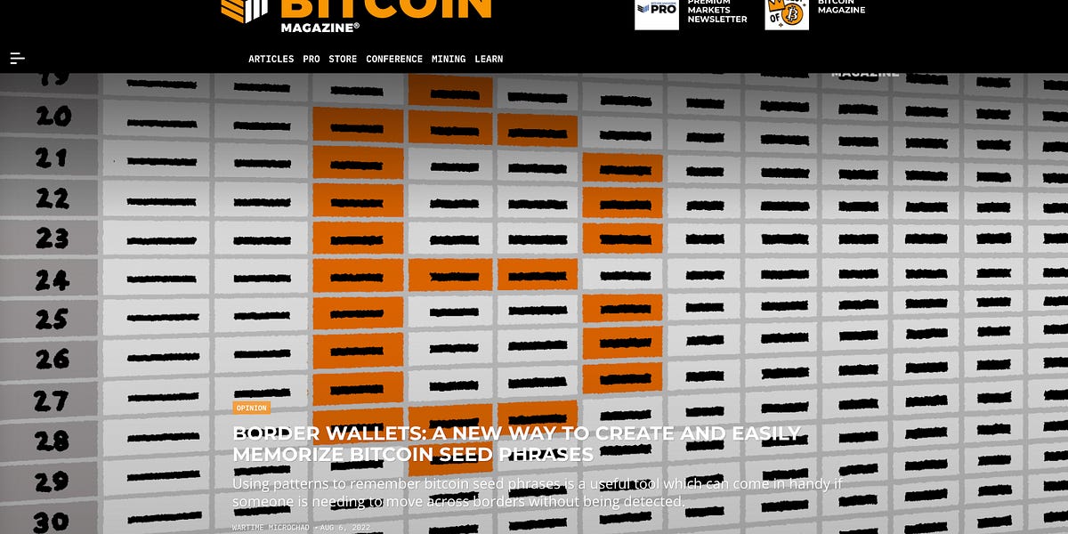 Border Wallets: A New Way To Create And Easily Memorize Bitcoin Seed ...