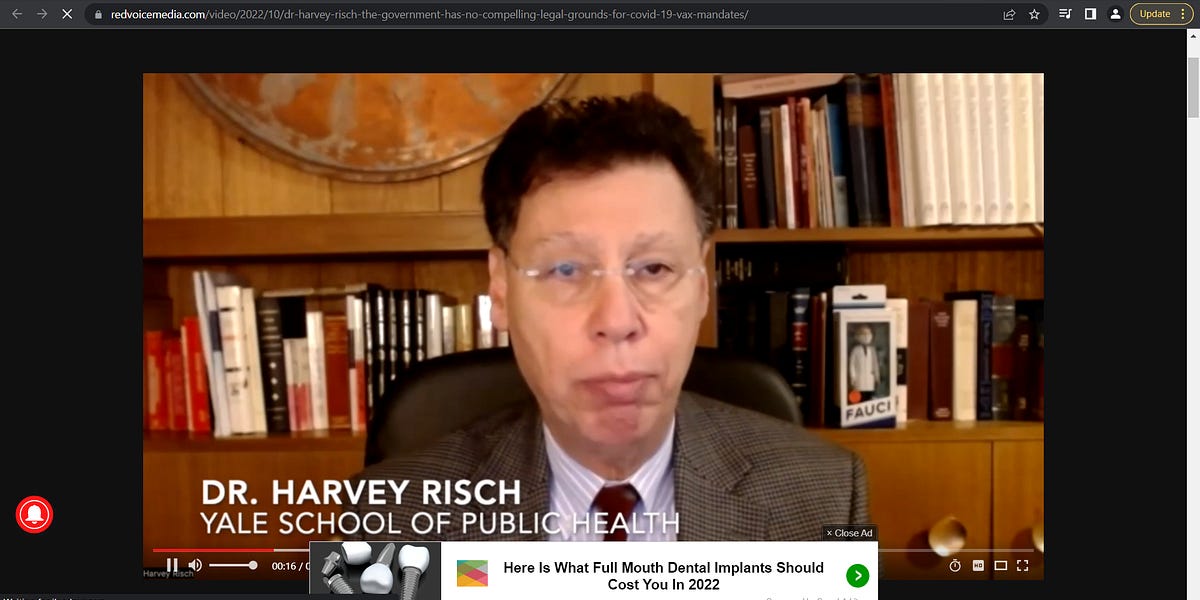 Dr. Harvey Risch: ONLY if a government's action stops spread, that is ...