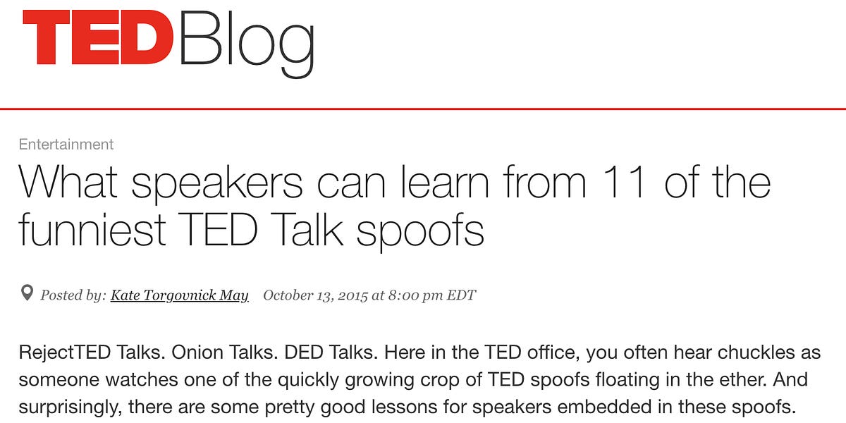 11 of the funniest TED Talk spoofs, and what speakers can learn from them