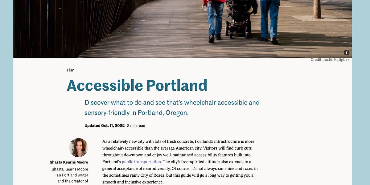 Read my story on accessible Portland travel