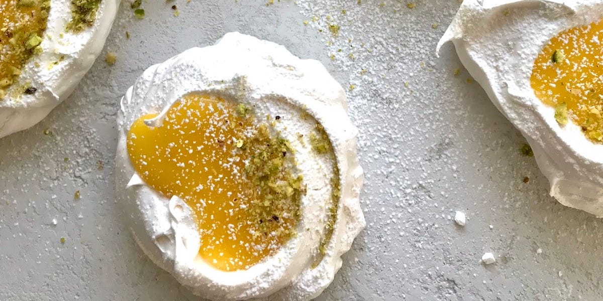 Lemon Curd Meringues - by Susan Spungen - Susanality