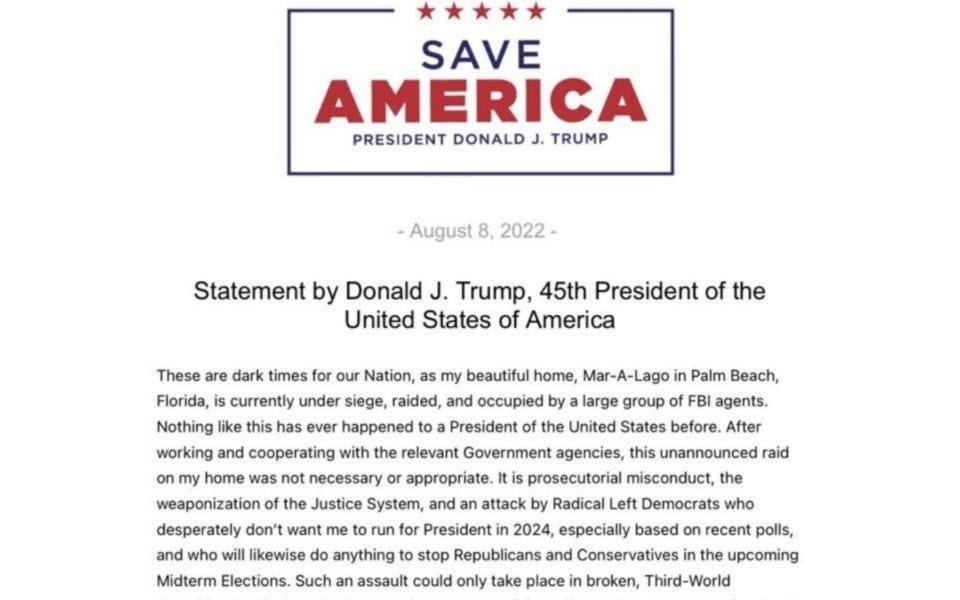 Statement from President Trump