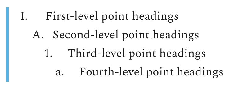 Number your headings correctly. - by Ryan McCarl