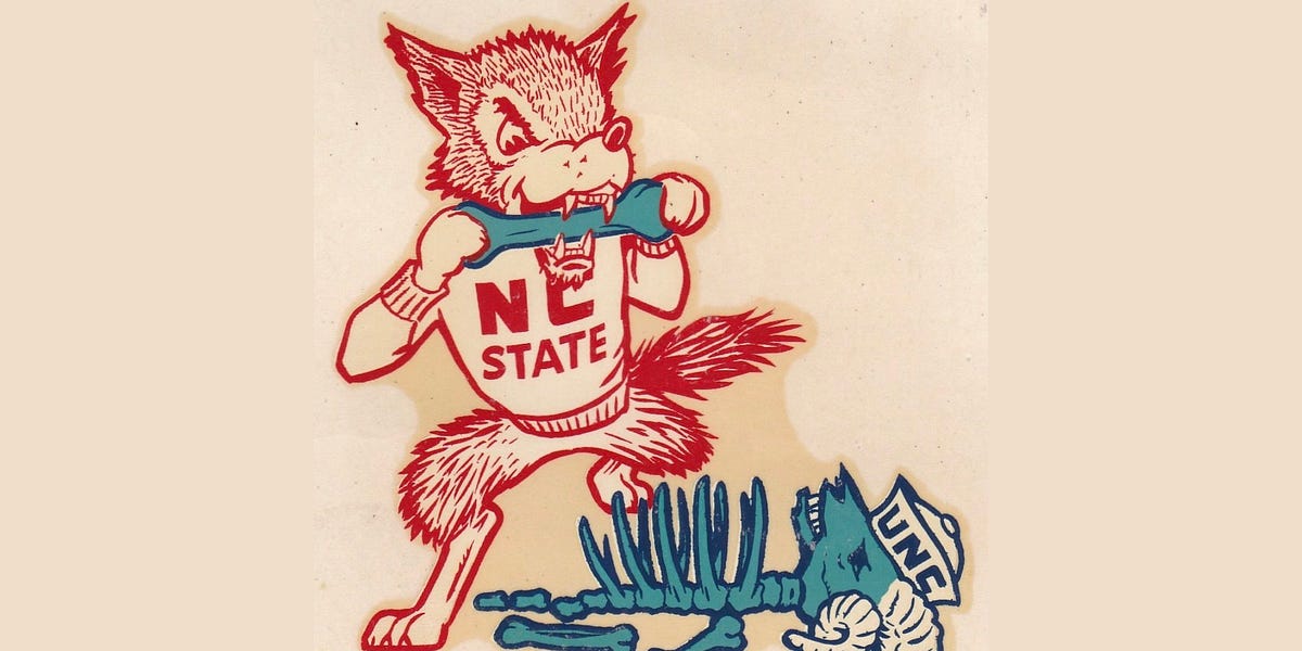 The story behind a decal of NC State's mascot eating UNC's mascot