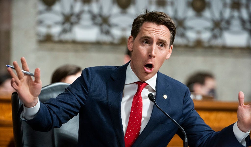 Dingus of the Week: Josh Hawley - by lyz - Men Yell at Me