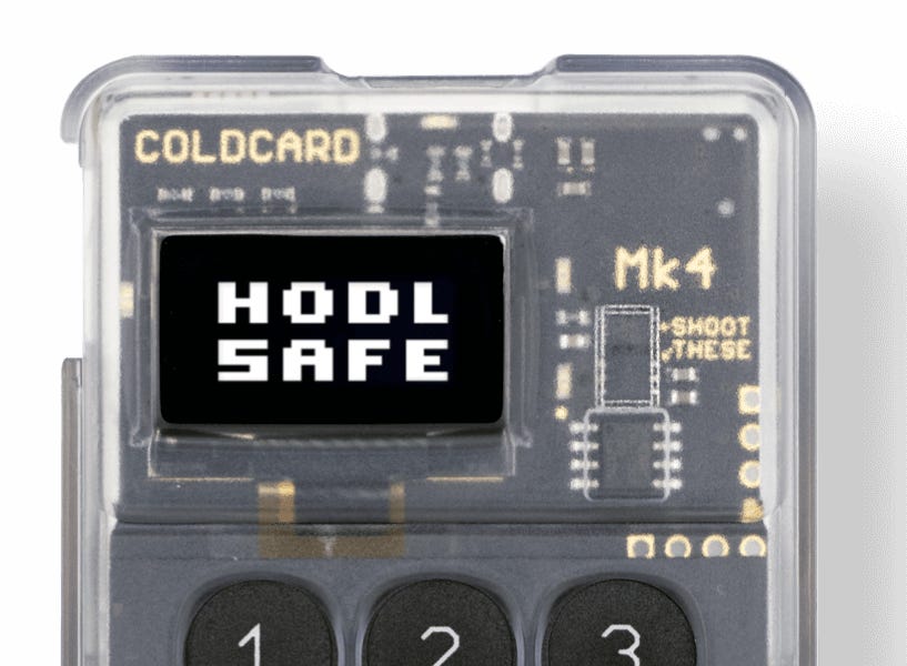 Guida all'uso del COLDCARD Hardware Wallet / Signing Device