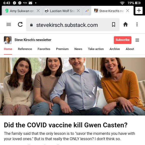 What Happened With Steve Kirsch's Page? - by Amy Sukwan