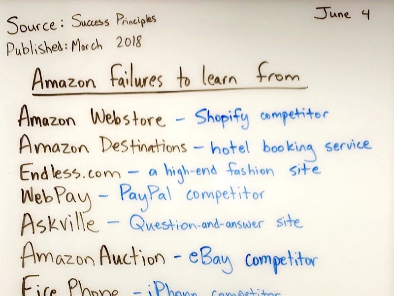 Amazon Failures to Learn From - by Danny Sheridan