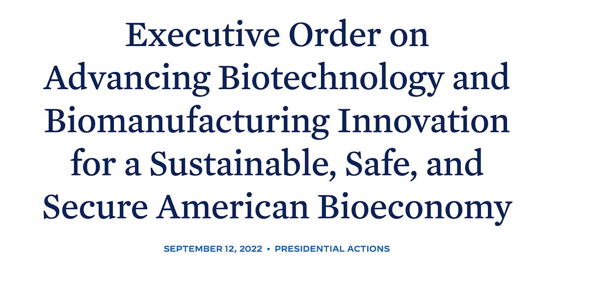Biden's Executive Order on Advancing Biotechnology and Biomanufacturing ...
