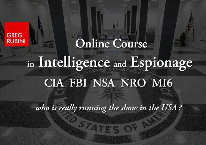 Online Course in Intelligence and Espionage: CIA, FBI, NSA, NRO, MI6, DARPA