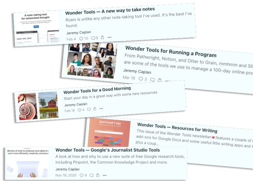 A Year of Wonder Tools - by Jeremy Caplan - Wonder Tools