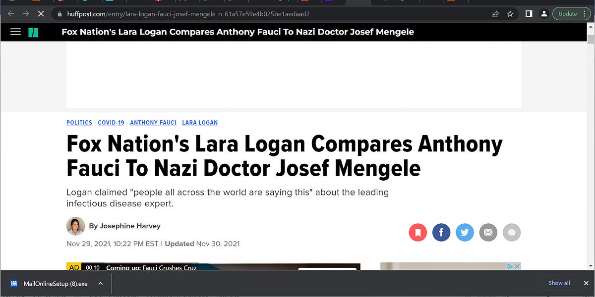 Fauci The Mengele Barbi And Hess Of Our Time Lara Logan Is Right