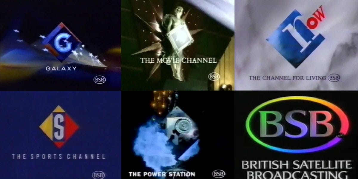 Galaxy TV & British Satellite Broadcasting (1990)