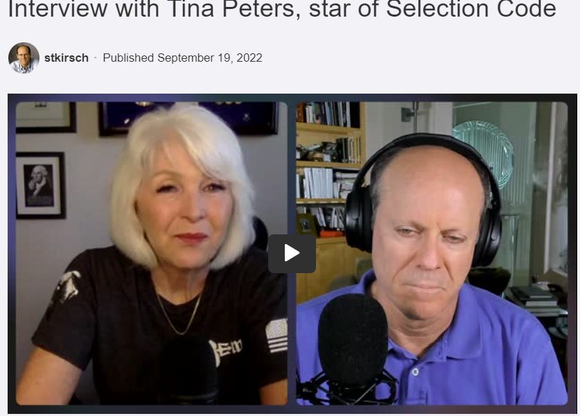 Tina Peters interview - Steve Kirsch's newsletter