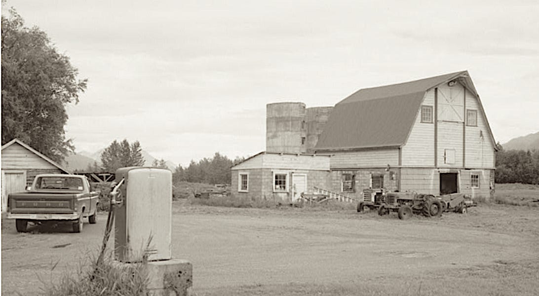1935 Matanuska Colony Barns - by Helen Hegener