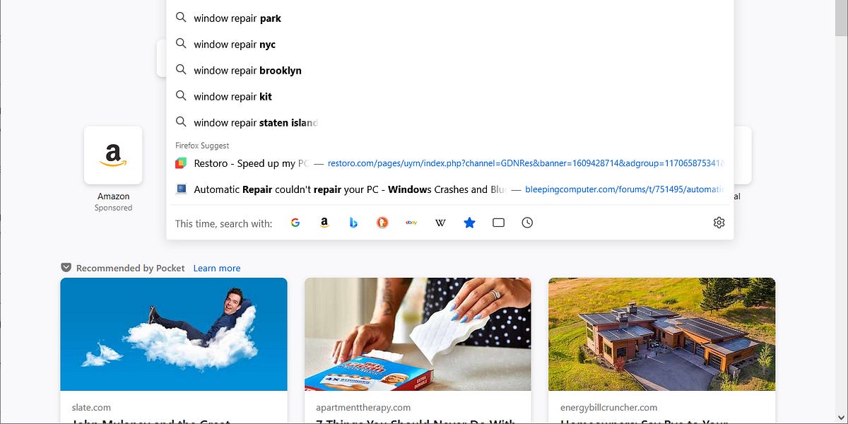 Mozilla Firefox now shows advertisements as you type in URLs