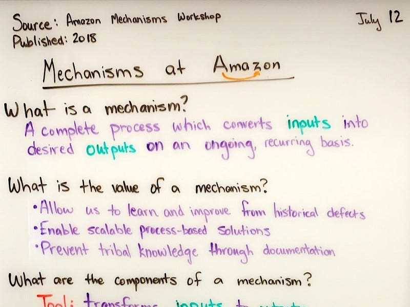 Mechanisms at Amazon - by Danny Sheridan