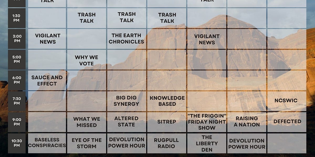 Badlands Media Show Schedule - by Burning Bright