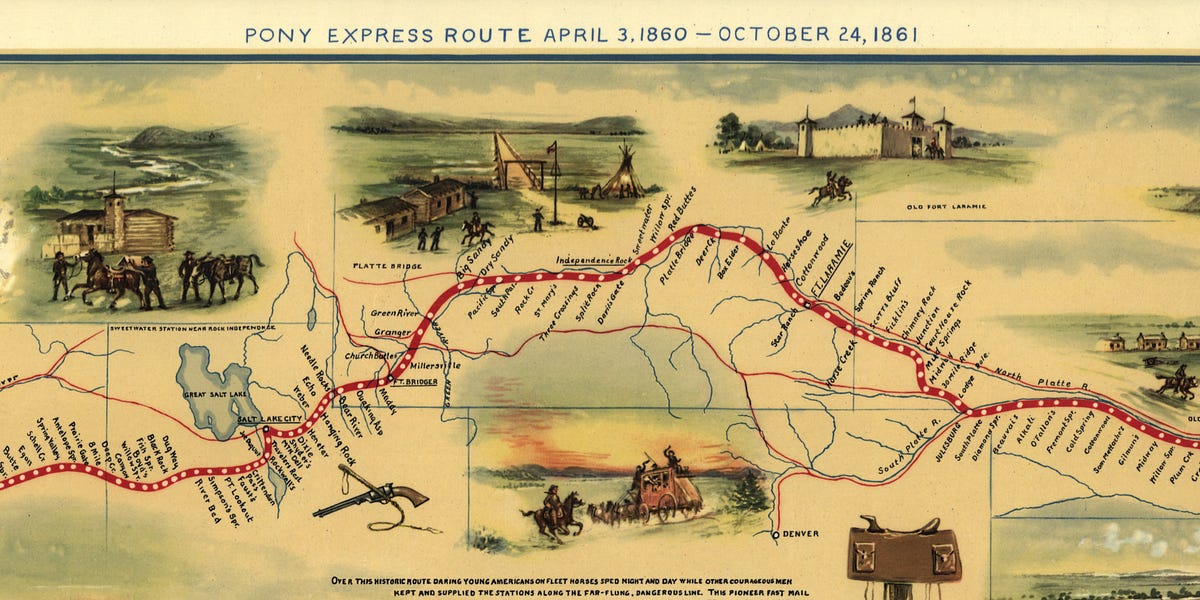 Pony Express Route (1860-1) - by Peter Pappas