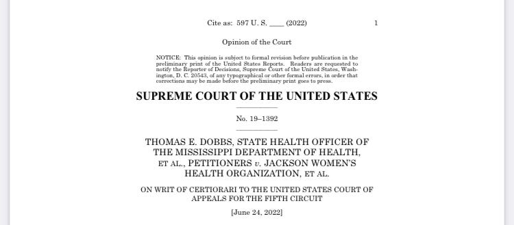 Dobbs vs. Jackson Women's Health - by Paul Fahey