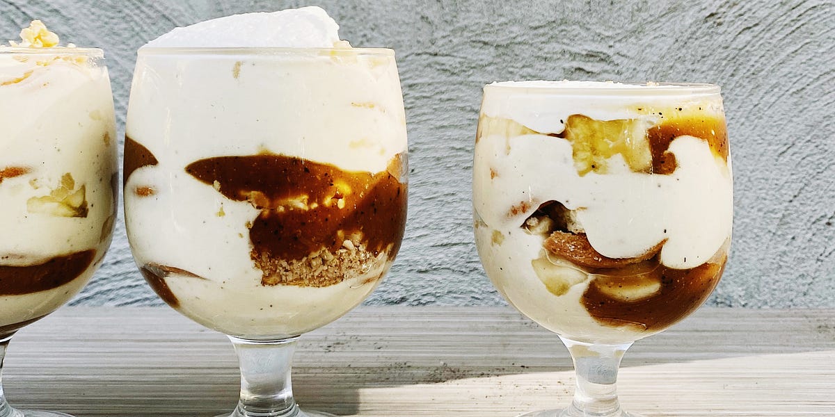 In our palms. And, brown sugar pudding with peanut butter caramel.