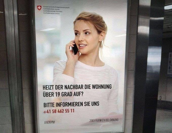 ‘Snitch on your neighbor’ poster causes panic in Switzerland