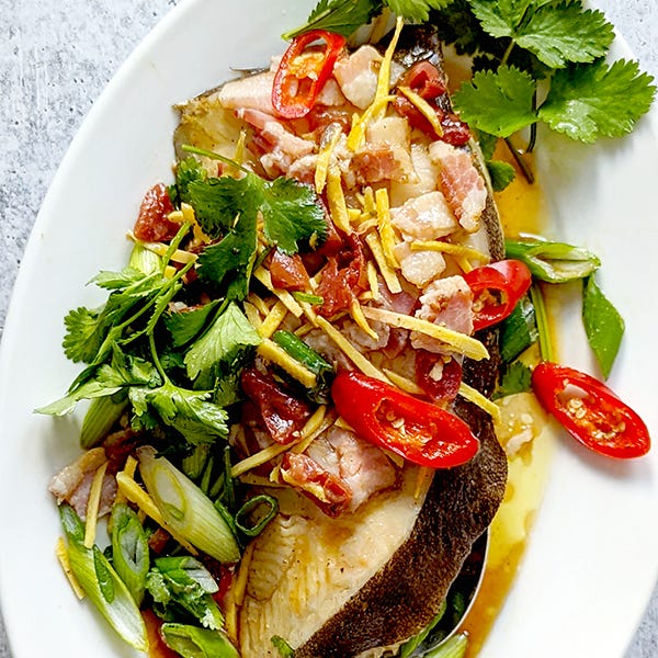 Spicy Baked Fish with Pickled Plums
