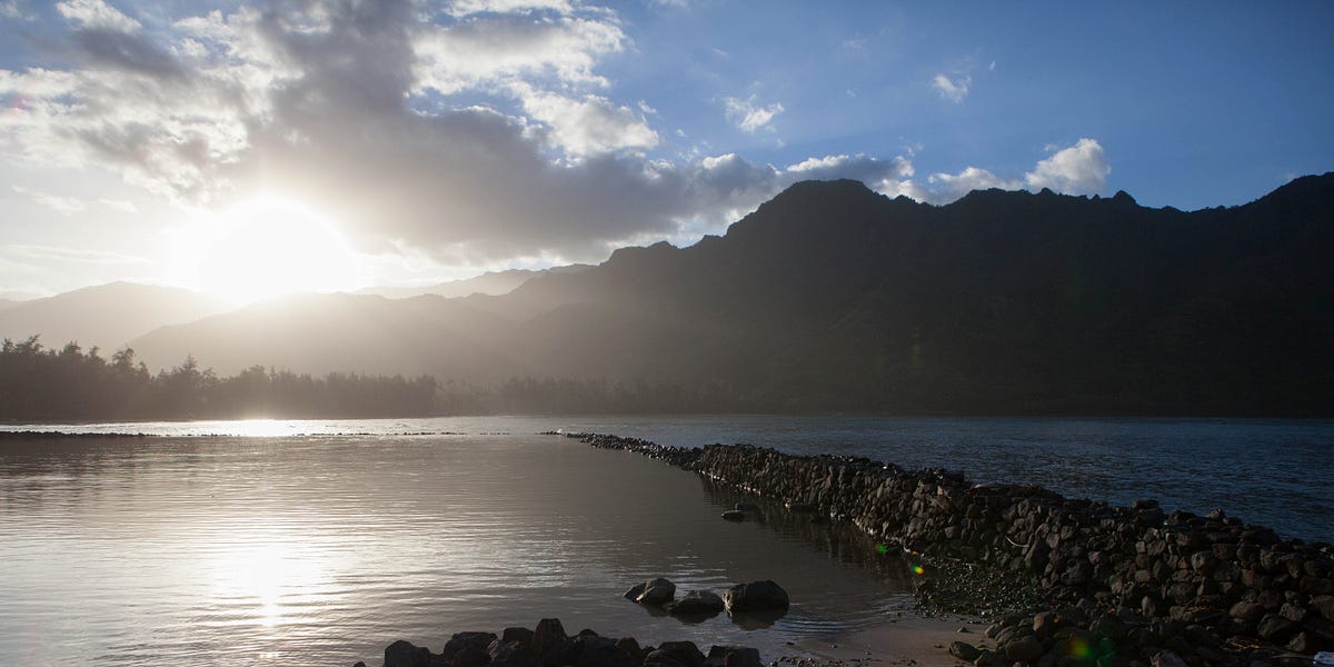 Huilua Fishpond in Kahana Bay - by Hailey Minton