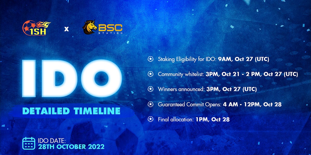 1Shoot IDO Timeline On BSCStation - 1SHOOT GAME