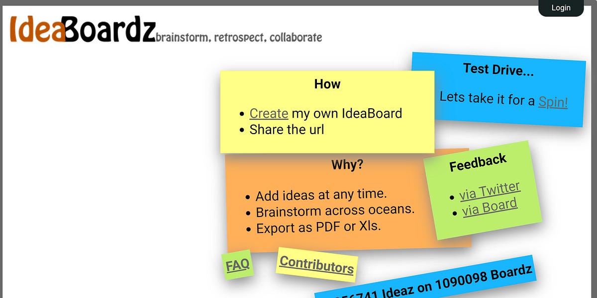 IdeaBoardz -for brainstorming, retrospectives and collaboration