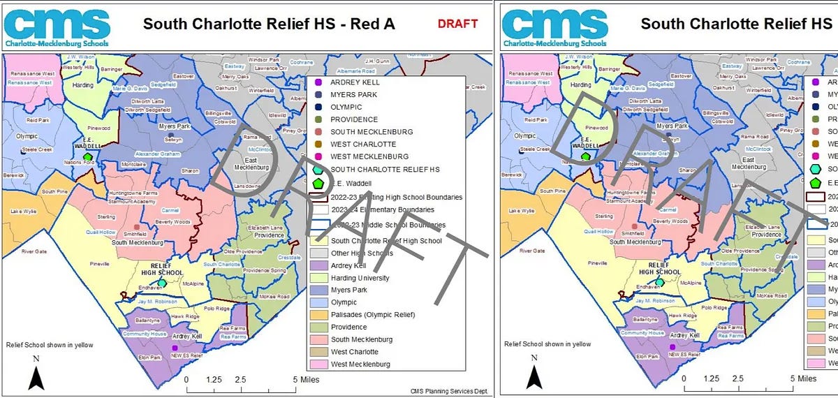 Have a peek at CMS south Charlotte draft maps