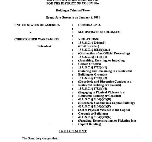 CHRISTOPHER WARNAGIRIS and AUDREY ANN SOUTHARD heard about your indictments