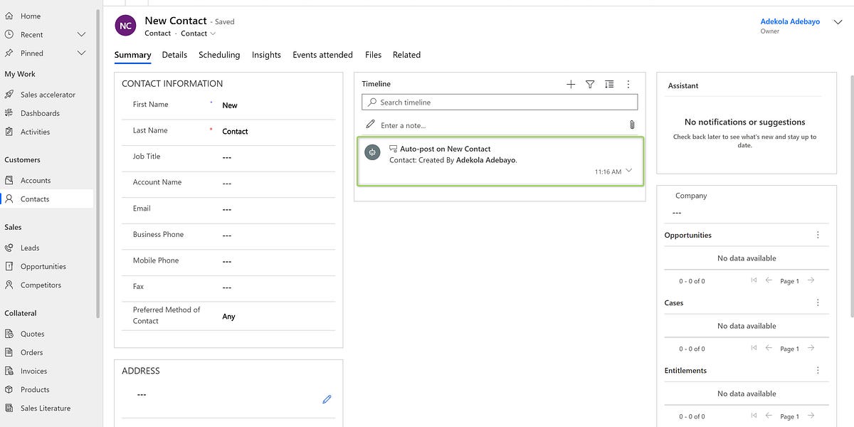 Configuring Auto-Posts in Dynamics 365 Customer Engagement
