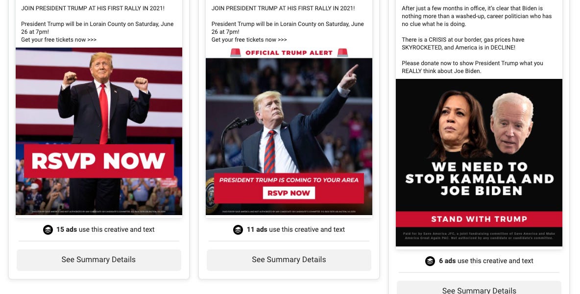 Donald Trump is back advertising on Facebook
