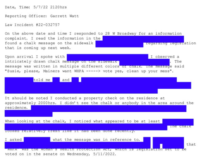 Susan Collins Called The Police To Investigate Sidewalk Chalk: Police ...