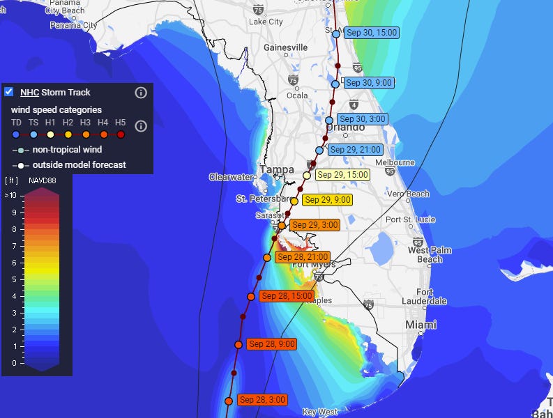 Hurricane Ian Florida Impacts Forecast for September 27th