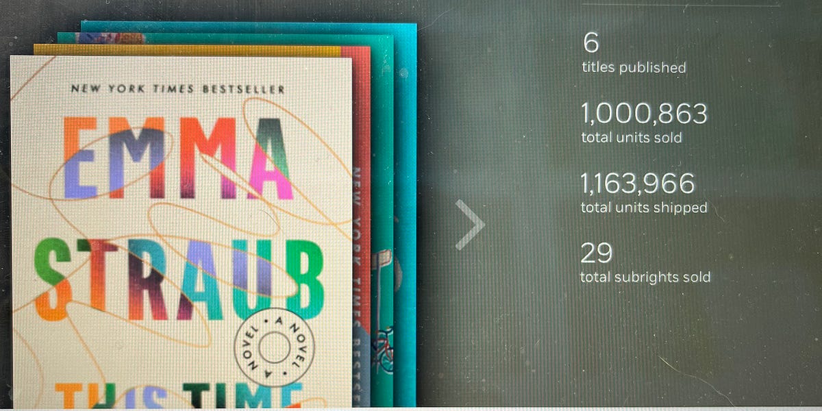 Over One Million Books Sold - Emma Straub's Newsletter